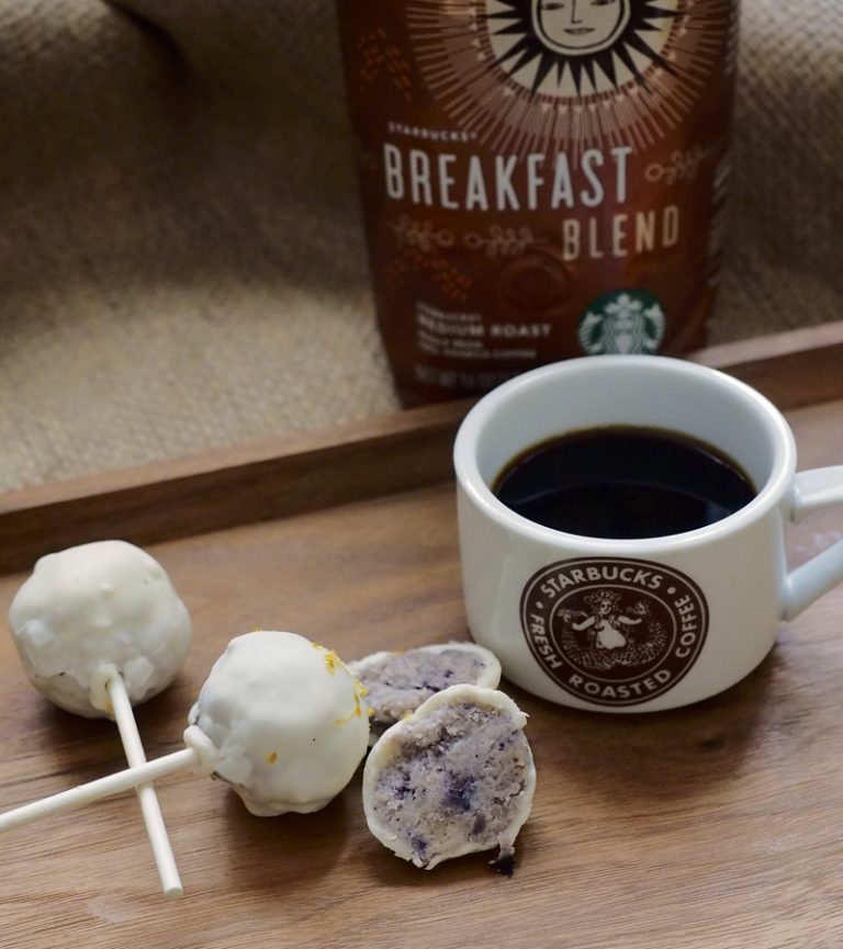 Breakfast Blend with blueberry muffin cake pops | the modern barista